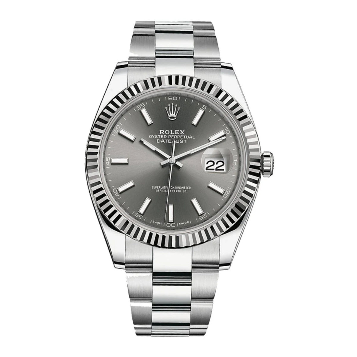 Rolex Datejust 41mm Fluted Bezel Grey/Slate Index Dial Oyster New 2025 ...