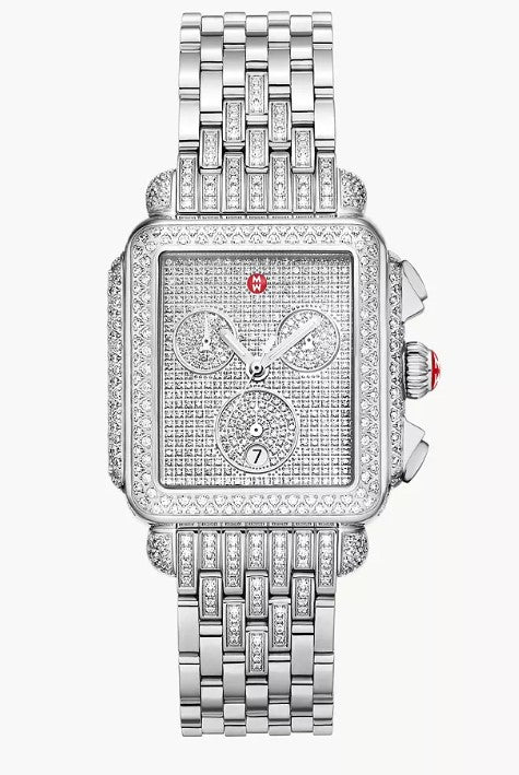 Michele Limited Edition Deco Diamond Pavé Jubilee Stainless Watch MWW0 ...