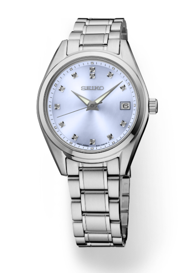 Seiko Diamonds Collection Light Blue Dial with 12 diamonds Watch SUR58 ...