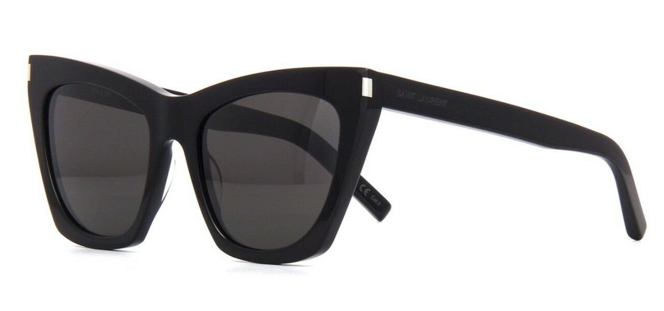 Saint Laurent KATE SL 214 001 Black Dark Grey Lens Cat Eye Women Sungl ...
