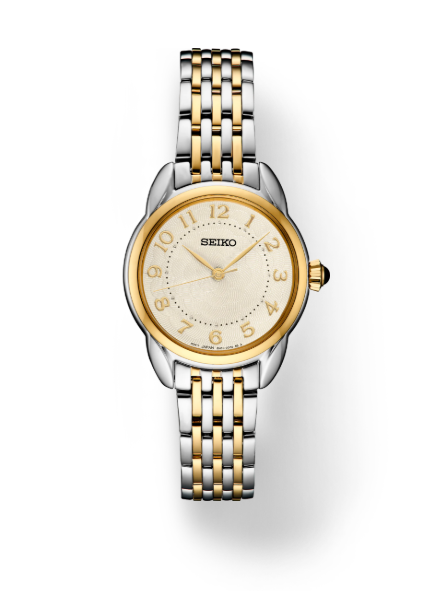 Seiko Essentials Ivory dial with subtle pattern Two-tone Women's Watch ...