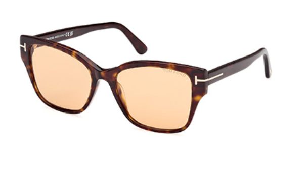 Tom Ford ELSA FT1108 52E Dark Havana/Brown Square Women's Sunglasses ...