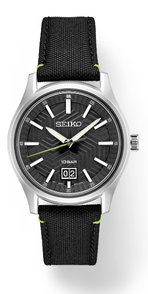 Seiko Essentials Collection Black dial and Black Leather Men's Watch S ...