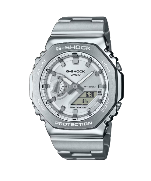 Casio G-Shock G-STEEL 2100 Series Silver Dial/Steel Men's Watch GM2110 ...