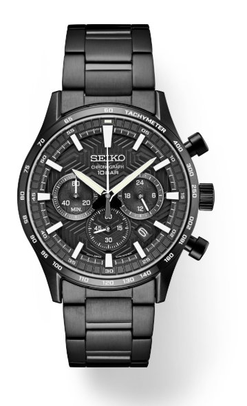 Seiko Essentials Collection Black dial and Black Bracelet Men's Watch ...