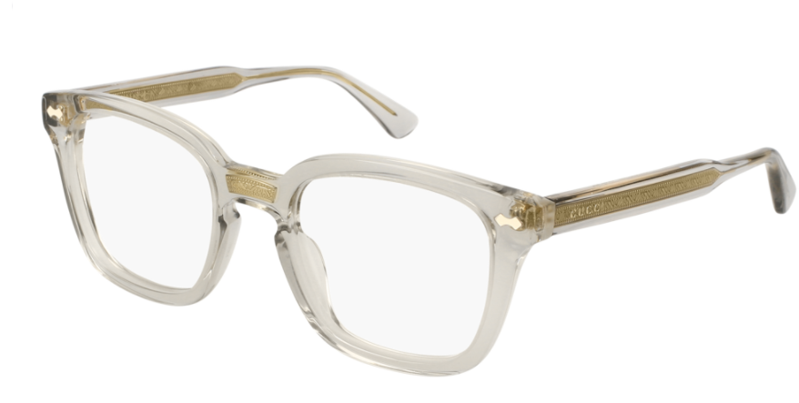 Gucci GG0184O 005 Transparent Grey Square 50 mm Unisex Eyeglasses ...