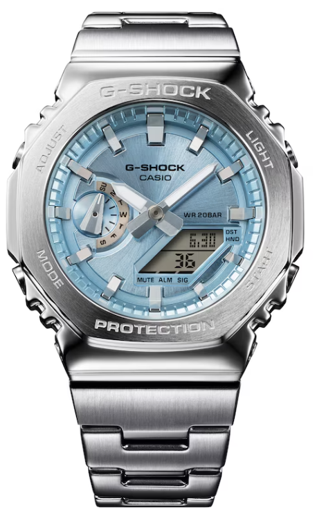 Casio G-Shock G-STEEL 2100 Series Silver Dial/Steel Men's Watch GM2110 ...